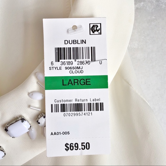 Maison Jules | Tops | Nwt Maison Jules Offwhite Embellished Collar ...